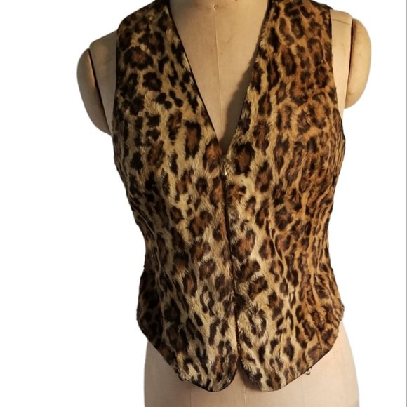Cache | Jackets & Coats | Vintage Faux Fur Cheetah Vest Cache Animal ...